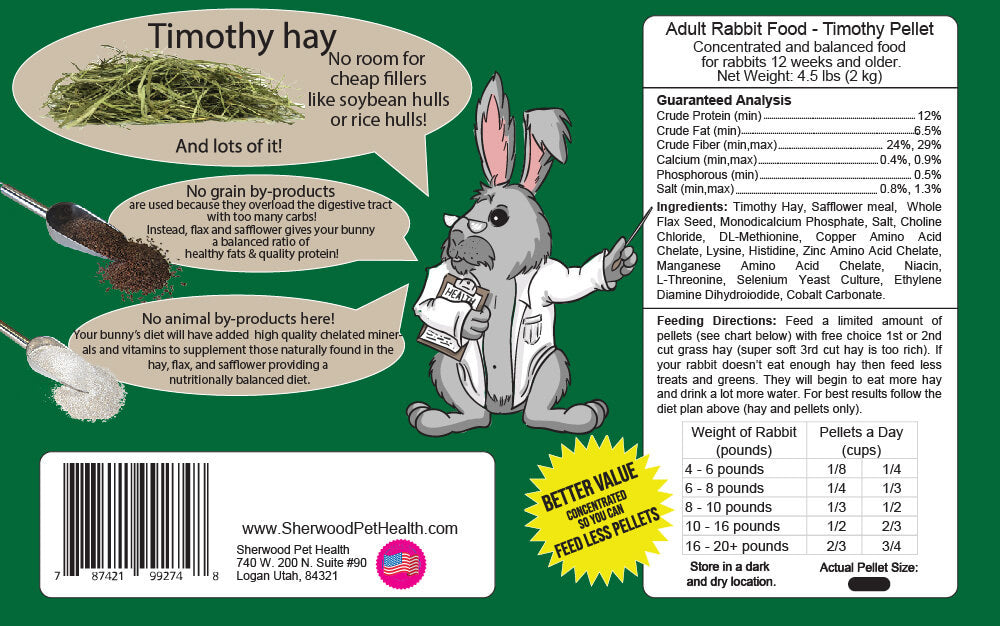 Sherwood Adult Rabbit Food Timothy Pellet (2kg) – eCottage.sg